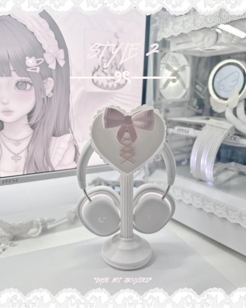 Coquette Headphone Stand Attachments: 3D Printed, Angel Wings - Etsy