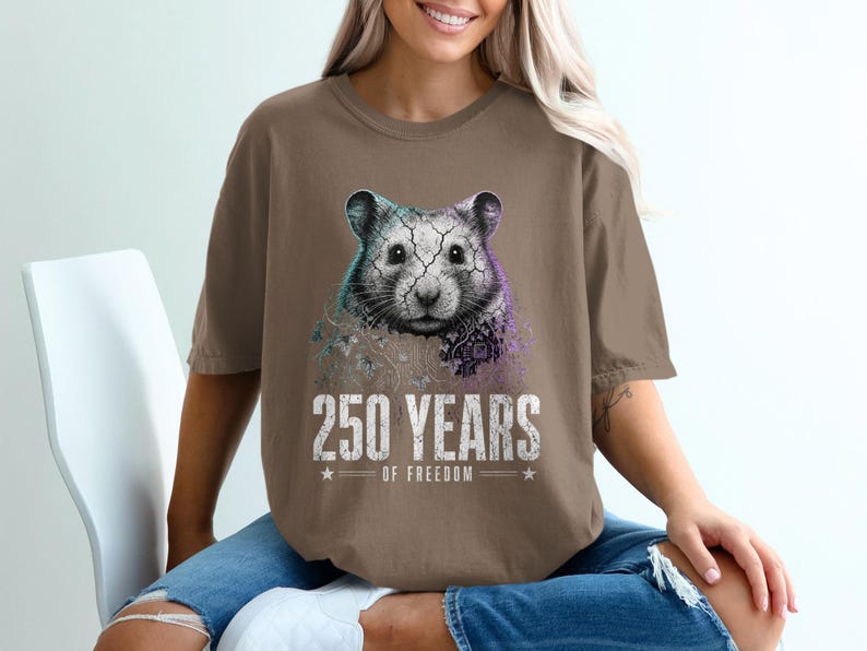 Comfort Colors Hamster 250 Years Freedom T-shirt, Distressed Patriotic ...