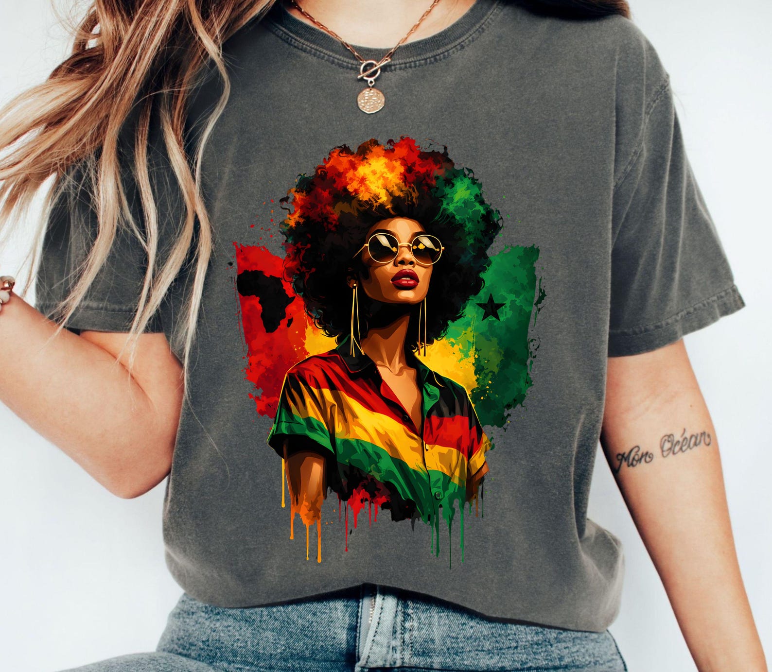 Comfort Colors Juneteenth Afro Queen T-shirt, Black History Month Art ...