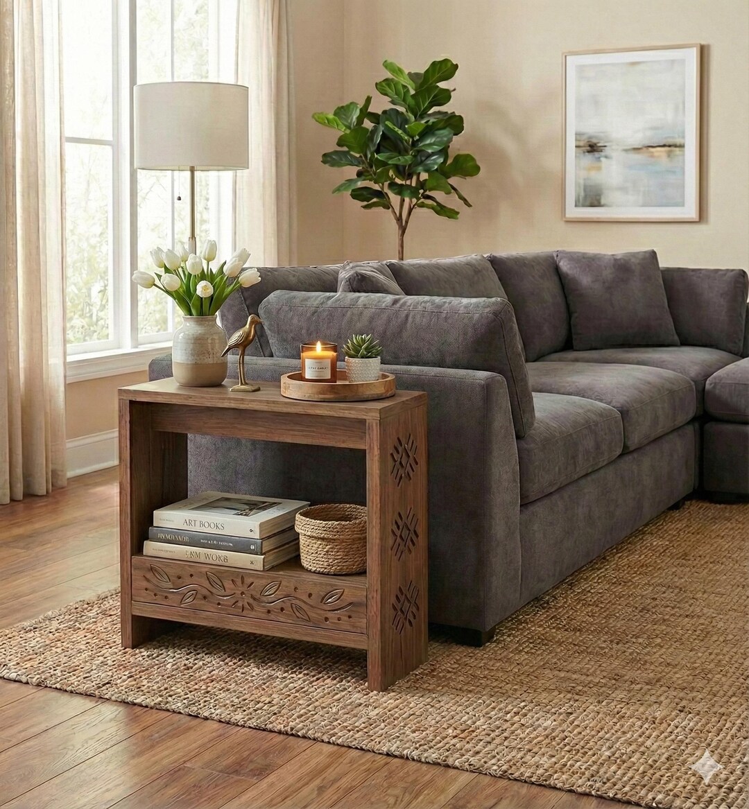 Slim Arm Side Table Woodworking Plans | Carved Pine Furniture (digital ...