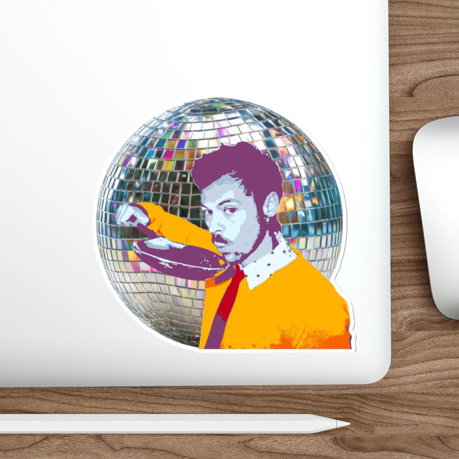 Harry Styles Drinking Soup Sticker | Disco Ball, Matte Vinyl Die-cut - Etsy