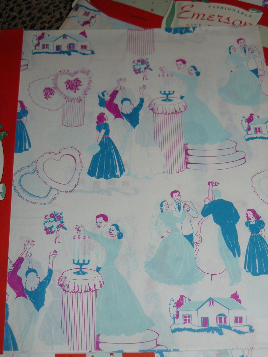 Original ANTIQUE Wedding Wrapping Paper 1930s 1940s Gift Wrap - Etsy