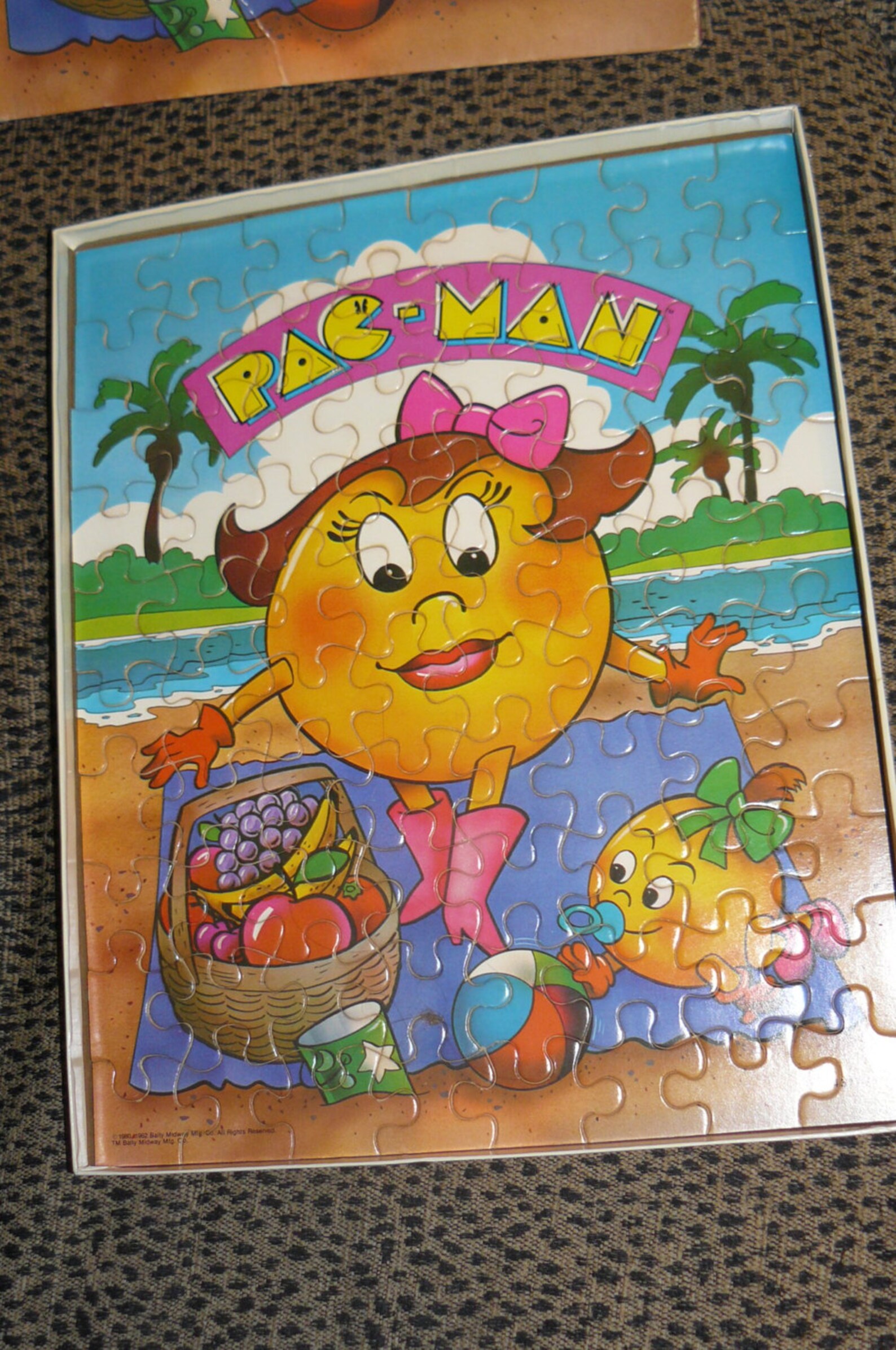 Vintage PAC MAN Puzzle Genuine Wood Pac Lady Complete in Original Box ...