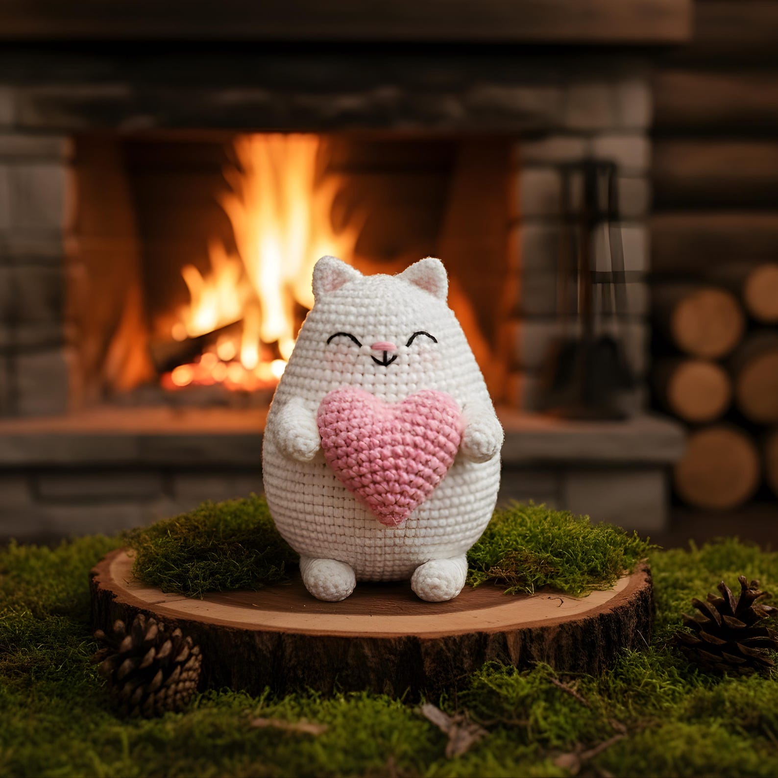 Kitty With Heart Crochet Pattern, Mini Valentine Cat Crochet PDF ...