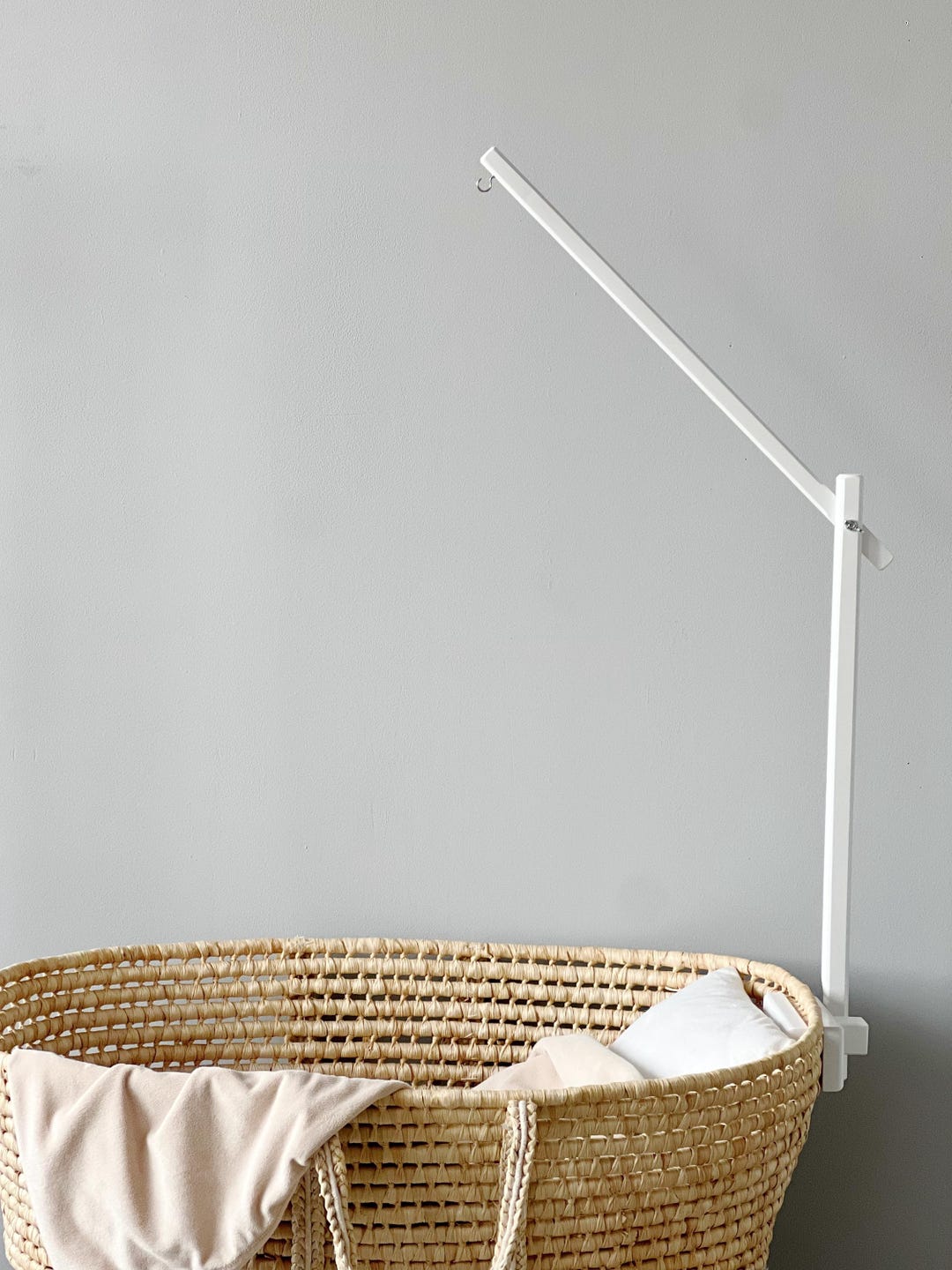 White Wooden Mobile Arm, Nursery Mobile Hanger, Minimalist Playroom ...