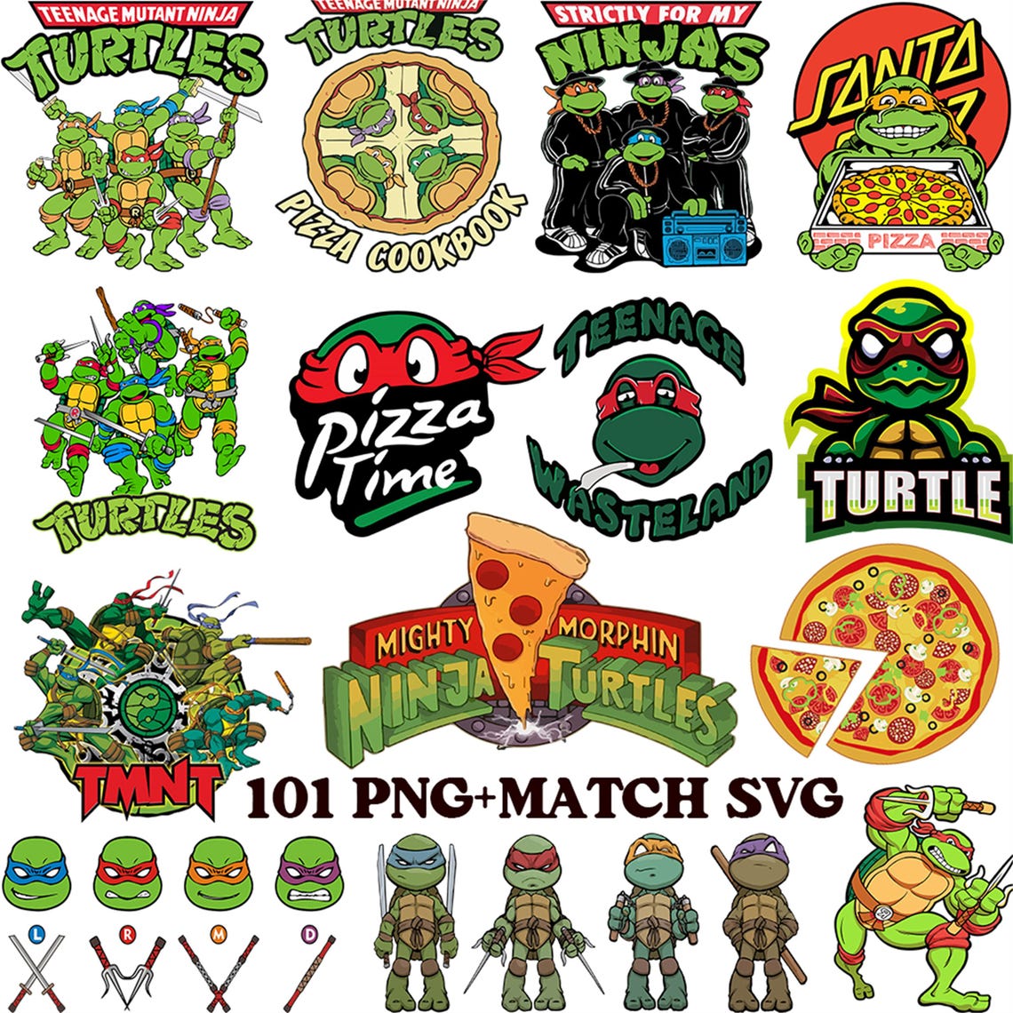 Ninja Turtles SVG Bundle, Ninja Turtles SVG PNG Clipart Bundle, Ninja ...