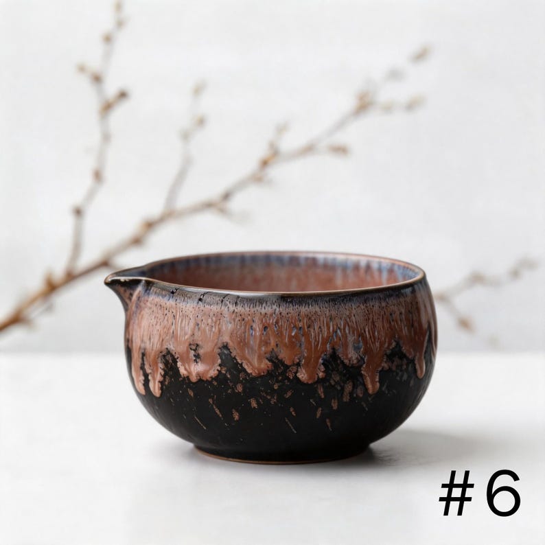 Ceramic Matcha Bowl Set, 500ml Drip Glaze Tea Bowl, Whisk Holder ...
