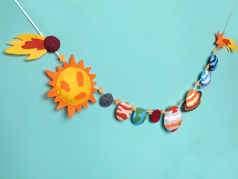 Felt Stars and Solar System Planets Nursery Decor With Custom Plush ...