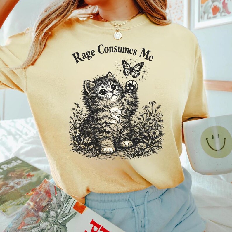 Rage Consumes Me Cat Meme PNG, Funny Kitten Tee Design (digital ...