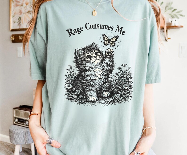 Rage Consumes Me Cat Meme PNG, Funny Kitten Tee Design (digital ...