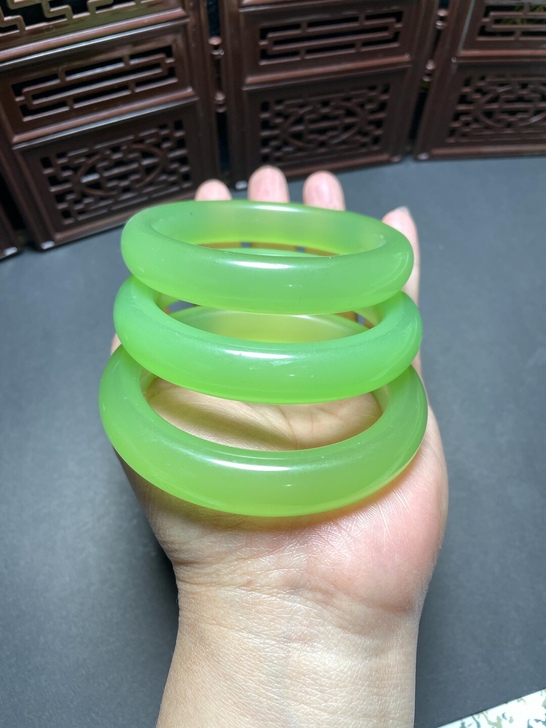 Natural Jade Fruit Green Bracelet - Jade - Gemstone - for Gift-giving ...
