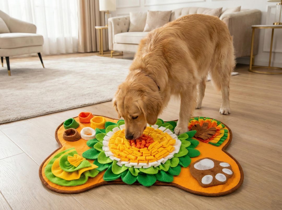 Snuffle Mat for Dogs, Interactive Dog Puzzle Toy, Slow Feeder Bowl ...