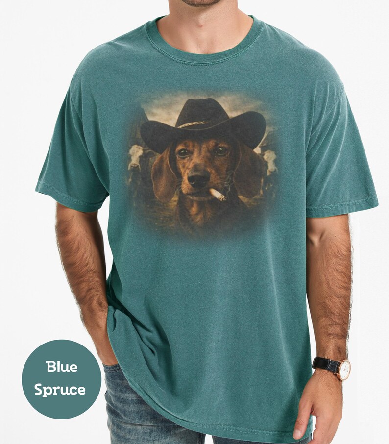 Cowboy Dog Shirt Vintage Western Tee, Funny Dog Meme Shirt, Country ...