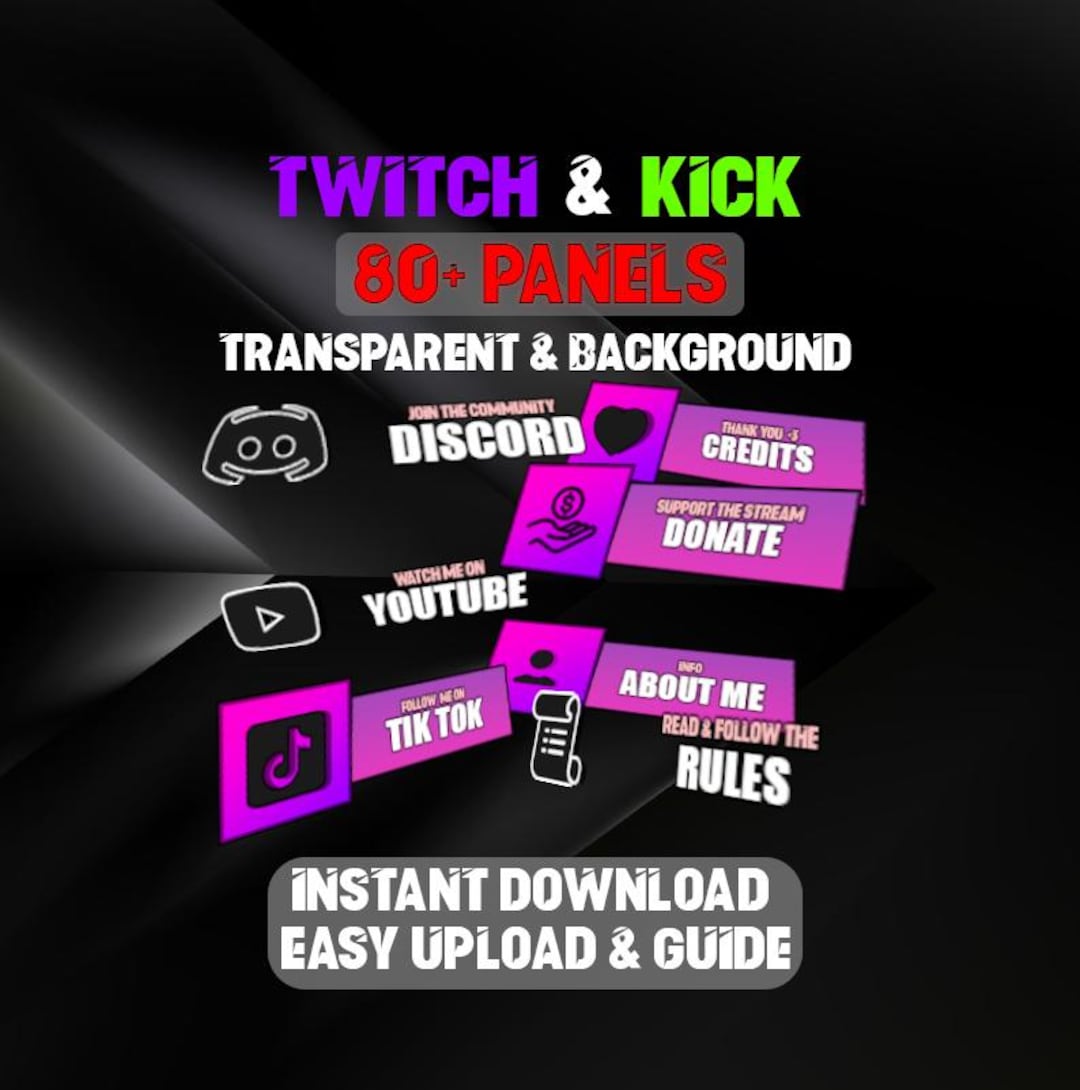 Twitch & Kick Panels - 80+ Transparent + Background | Quality Panels ...