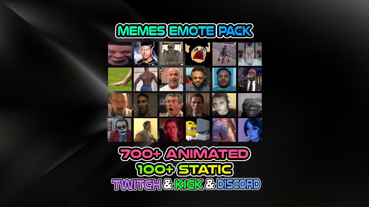 840+ Animated & PNG Memes Emote Pack | Twitch, Discord, Kick, Youtube ...