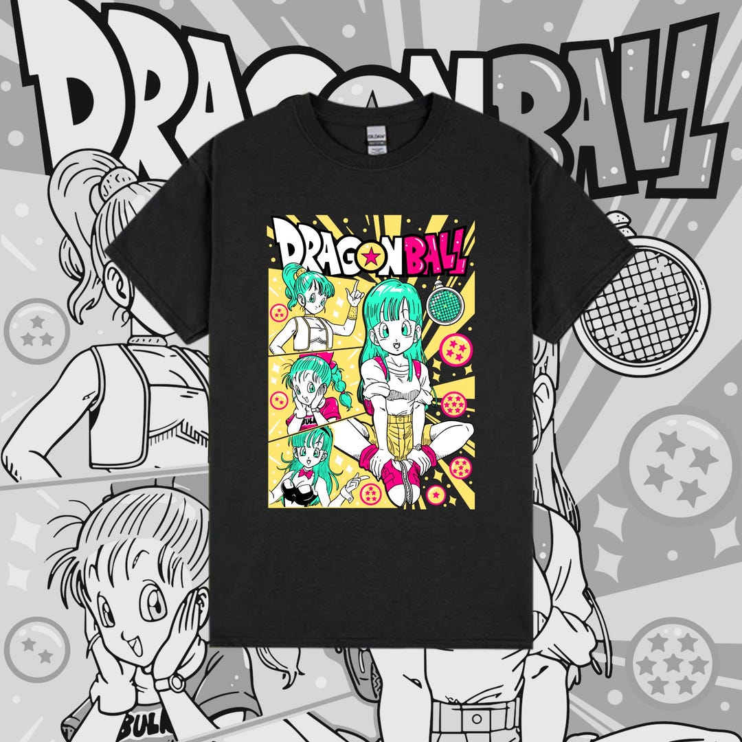 Bulma Dragon Ball Anime T Shirt Retro Manga Graphic Tee Japanese Style ...