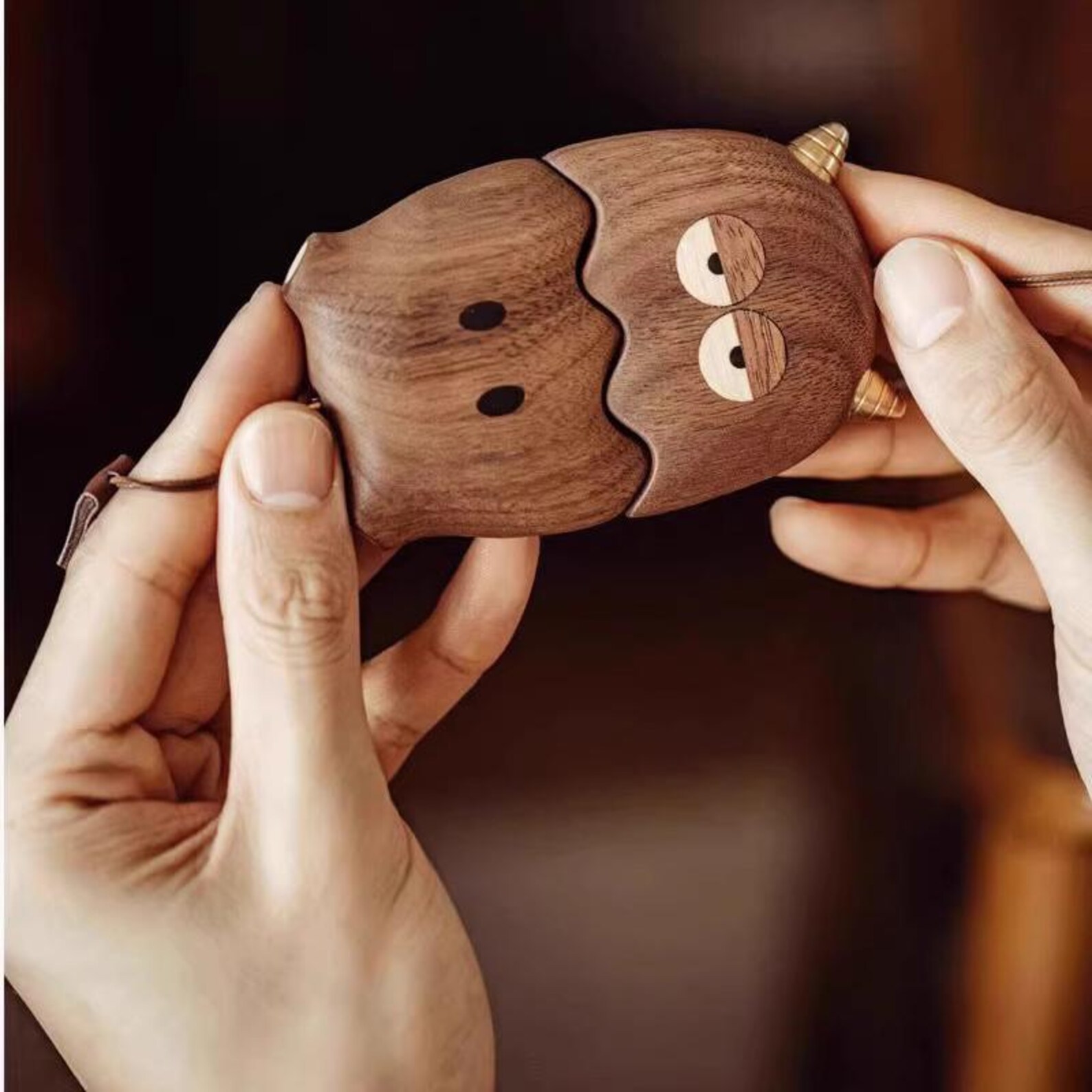 Handcrafted Unique Walnut Wood Couple Pendants, Customizable With ...