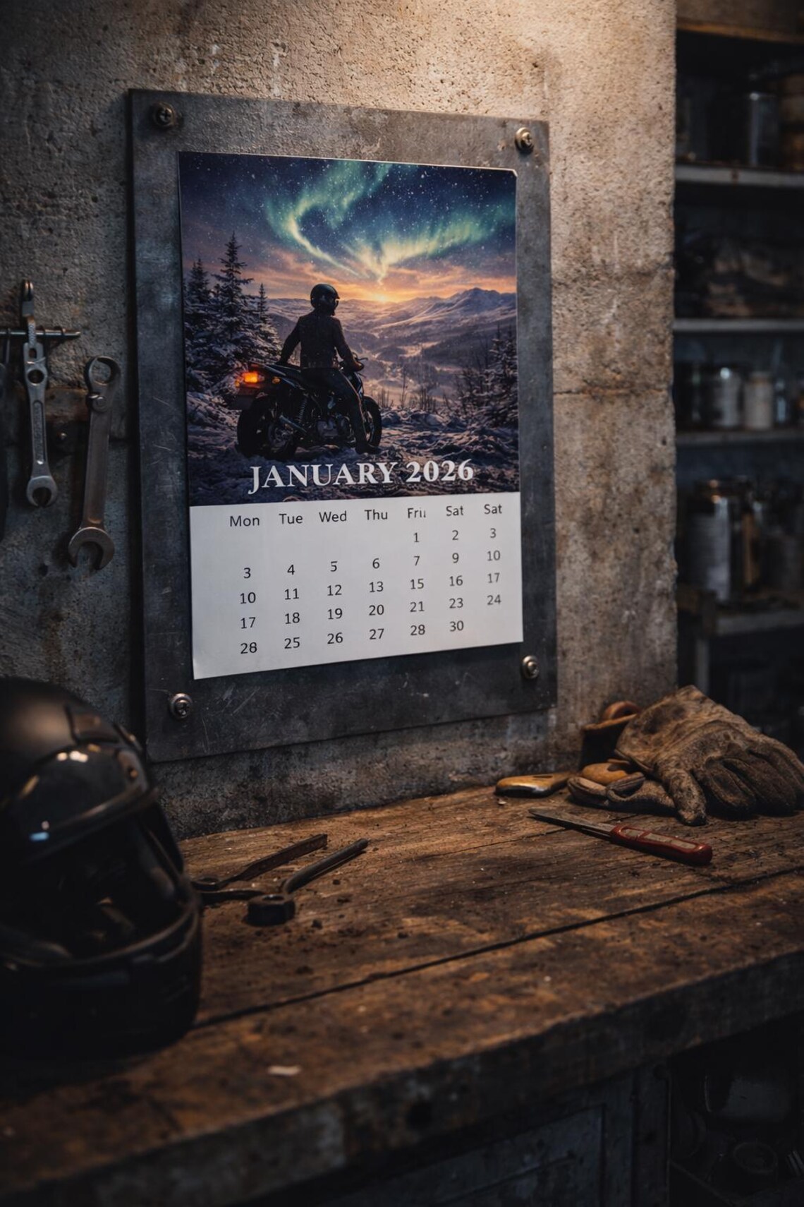 Motorcycle Wall Calendar 2026 – Vagabund Neutral Series – Printable A4 ...