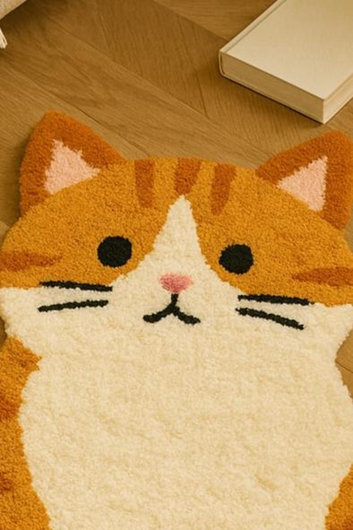 Cute Cat Shape Hand Tufted Rug | Animal Shaped Kids Room Rug | Soft ...