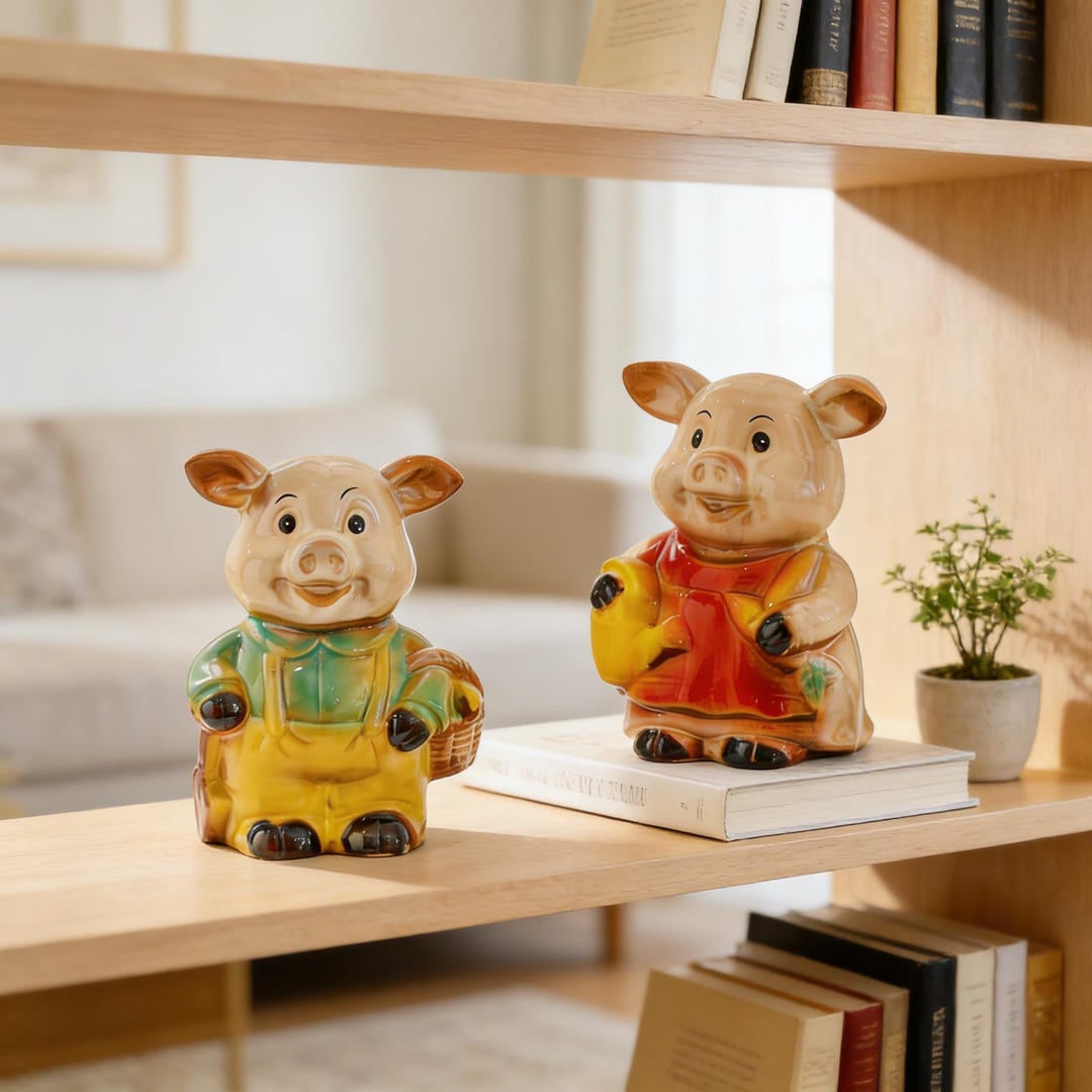 Hand-glazed Ceramic Pig Figurines, Farmhouse Kitchen Decor - Etsy