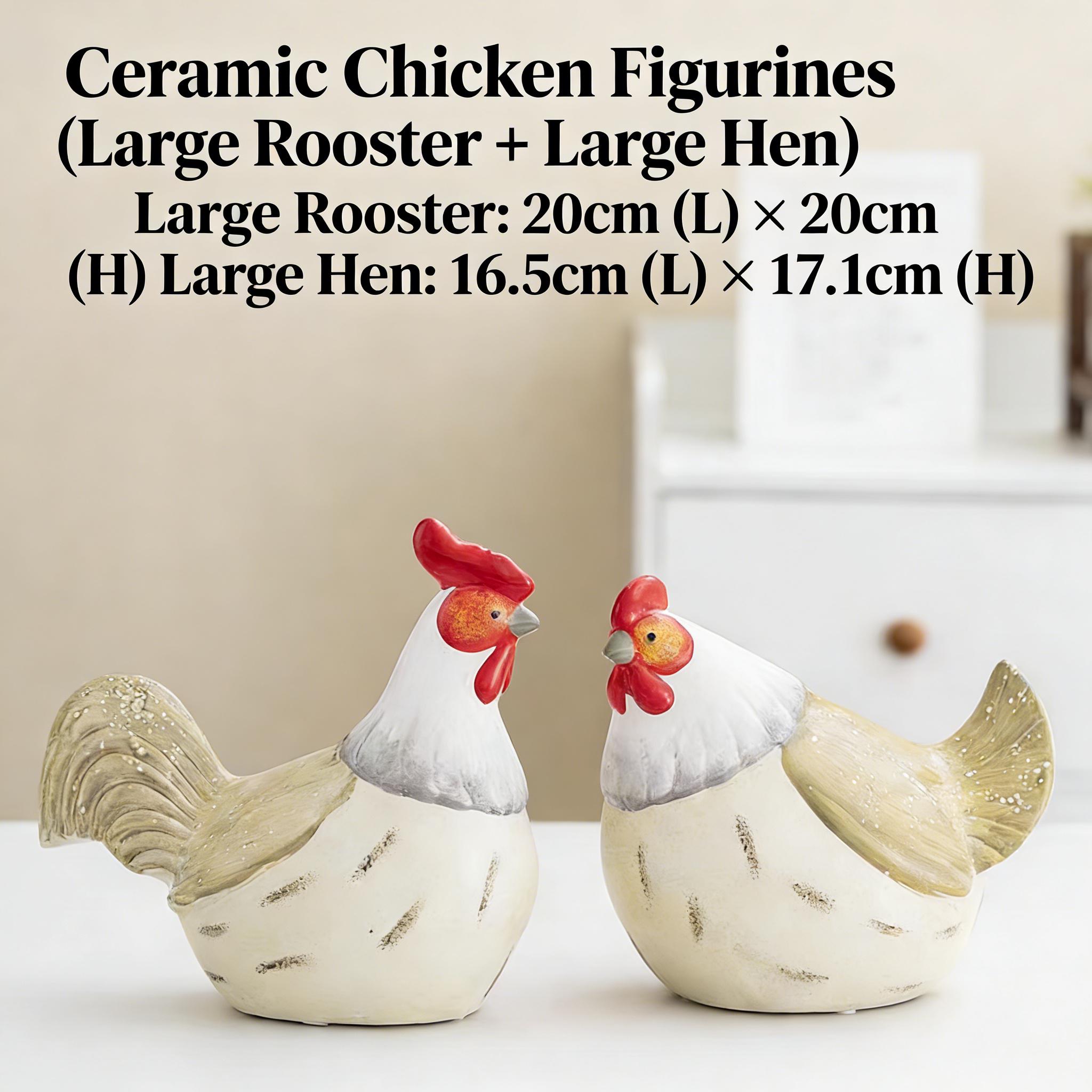 Hand-painted Resin Chicken Figurines, Farmhouse Kitchen Decor, Set of 6 ...