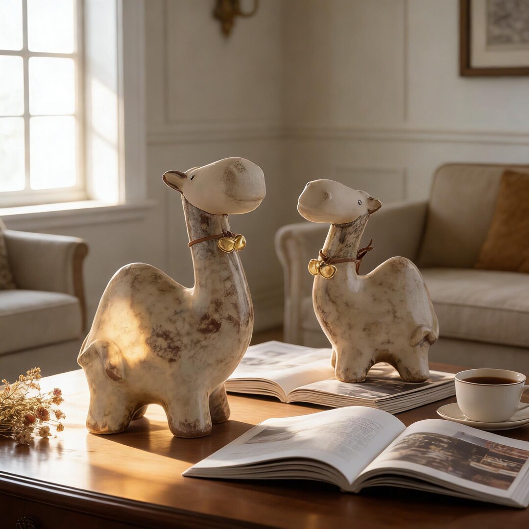 Handmade Ceramic Camel Figurines | Rustic Farmhouse Decor, Set of 2 - Etsy