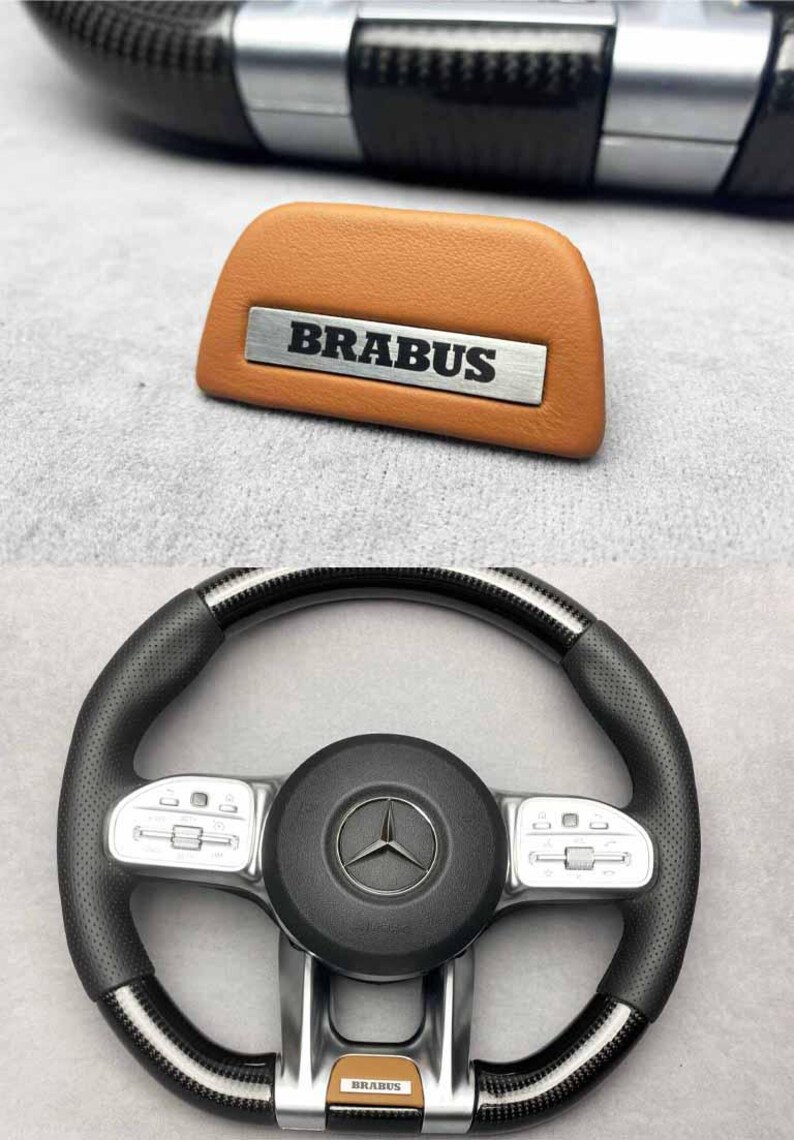Brabus Steering Wheel Badge Metal + Leather - Etsy