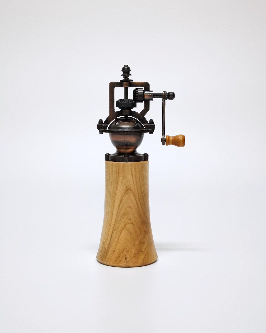 Cherry Wood Pepper Mill – Hand-turned, Retro, 25 Cm, Adjustable Metal ...