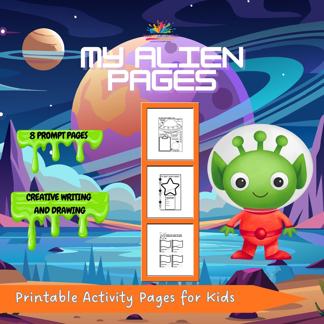 My Alien Pages – 8 Printable Activity Pages for Kids - Etsy