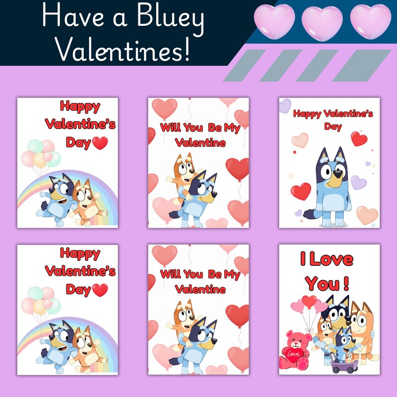 Diy Bluey Valentines - Etsy