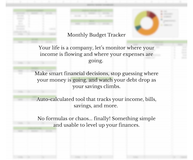 Rastreador de presupuesto mensual / Herramienta de presupuesto digital ...