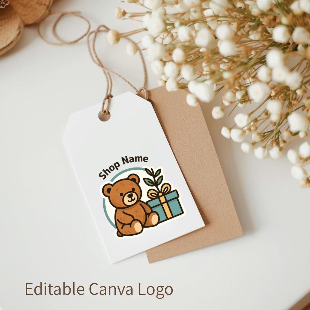 Bear Logo Template | Editable Canva Design for Gift Shop - Etsy