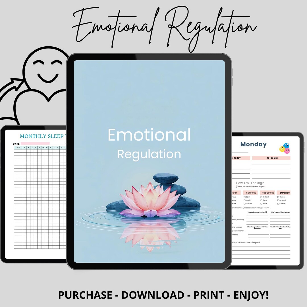 ADHD Emotional Regulation Planner | Mood Tracker, Anxiety Tools & Focus ...