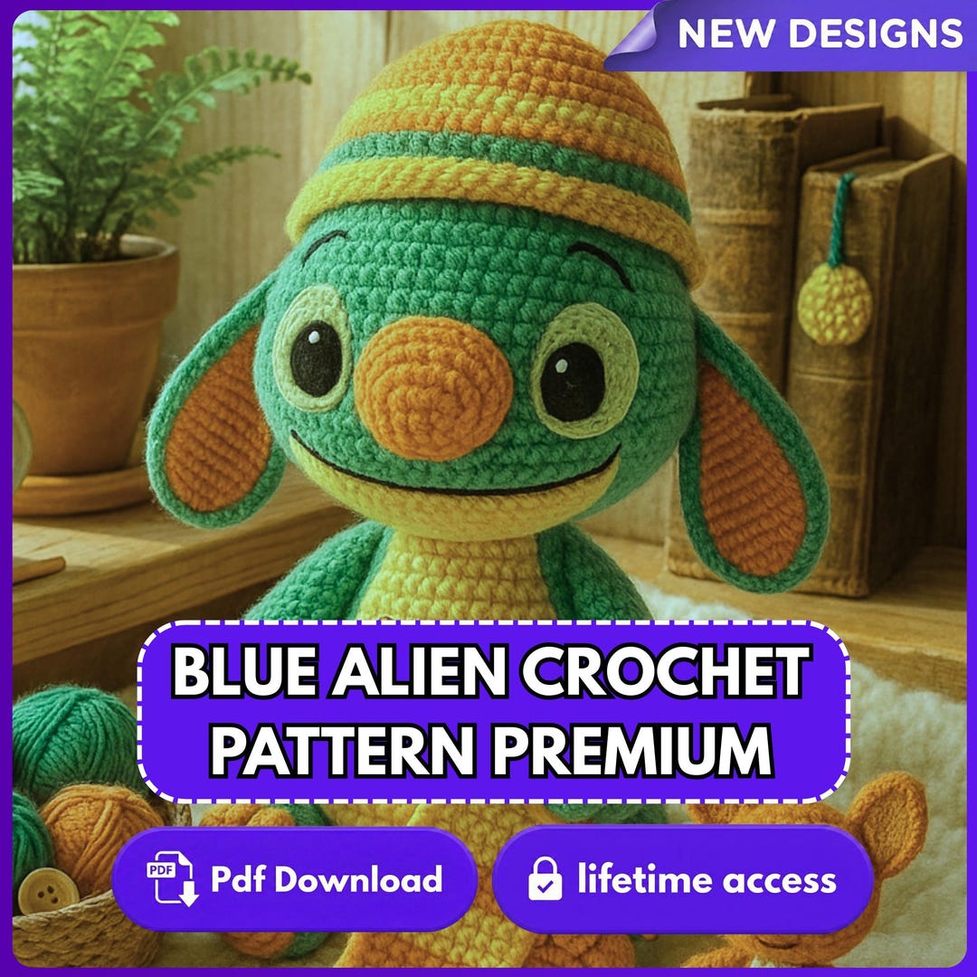 Blue Alien Crochet Pattern | Premium Amigurumi PDF | Cute ...