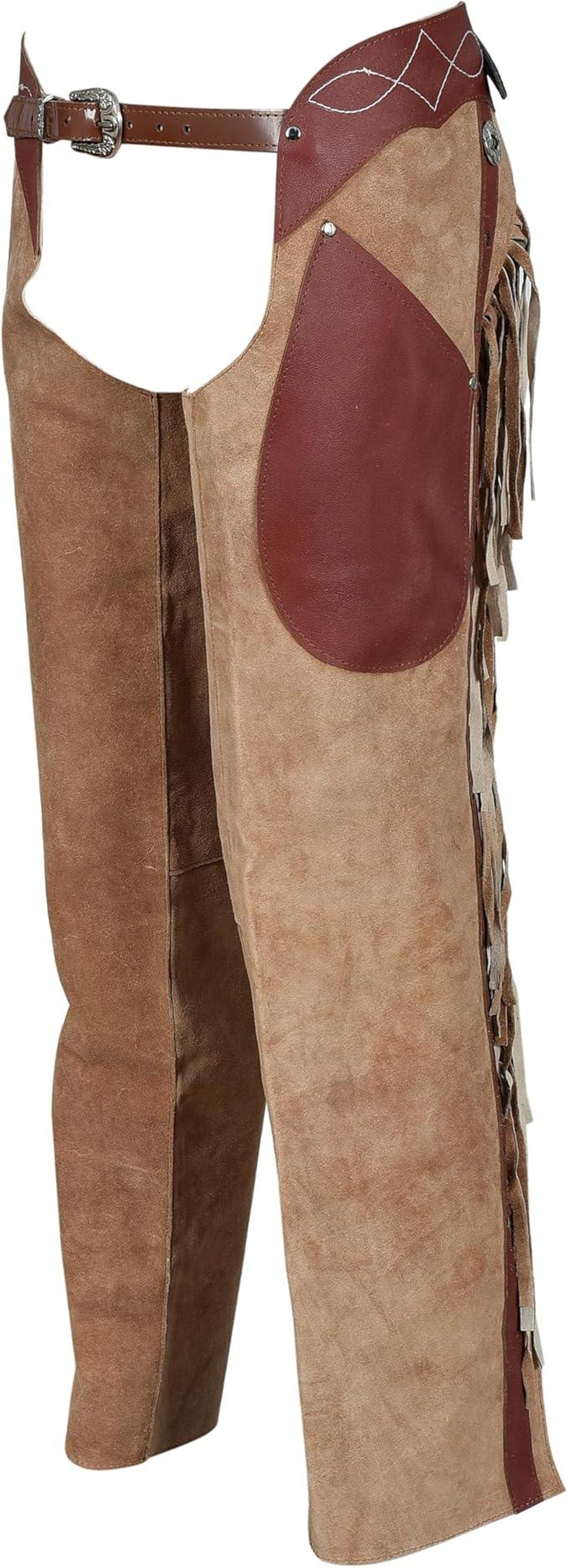 Men Leather Chap, Handmade Western Wear Fringed Leather Chap, Suede ...