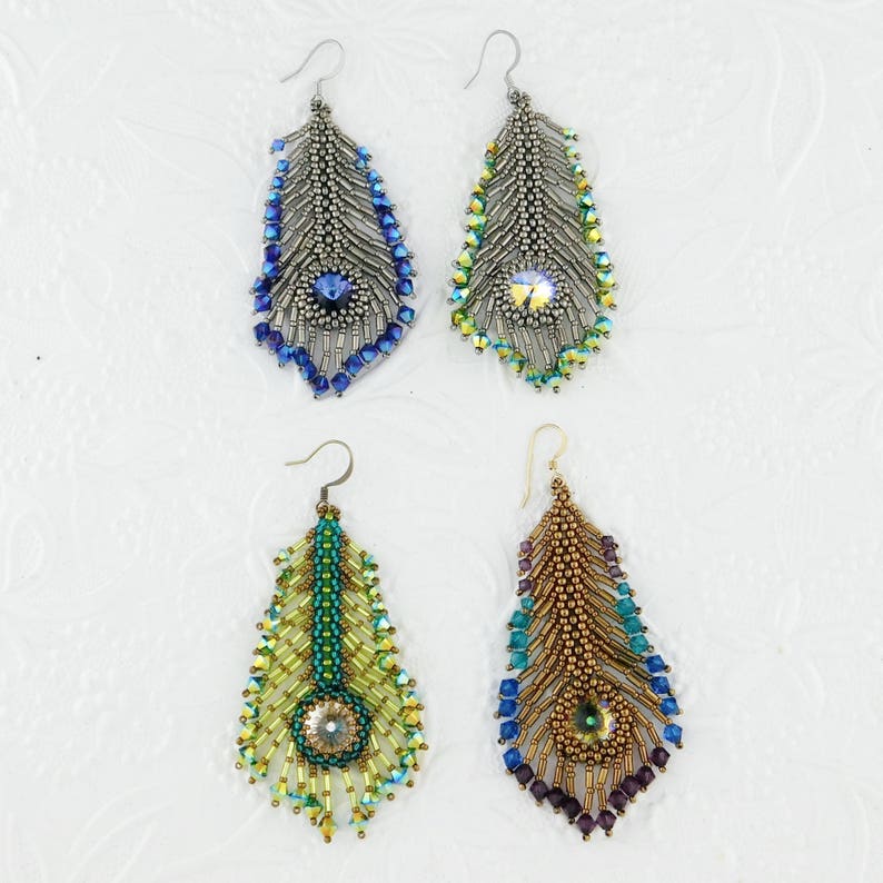 Instant Download PDF_Peacock Feather Earring Pattern_Bead | Etsy
