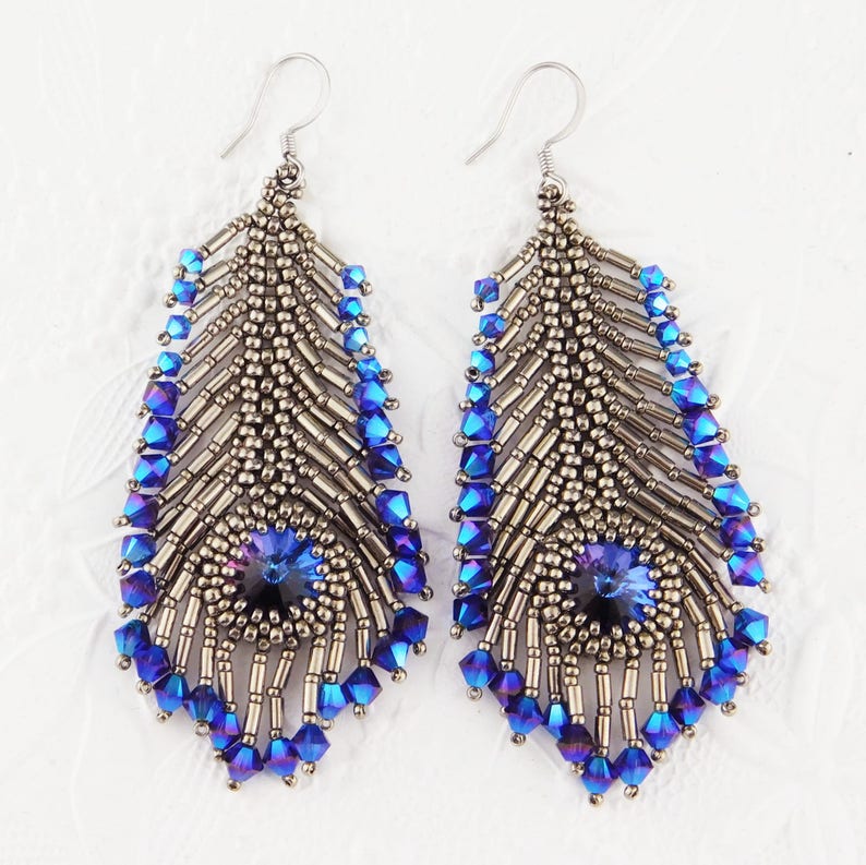 Instant Download PDF_Peacock Feather Earring Pattern_Bead | Etsy
