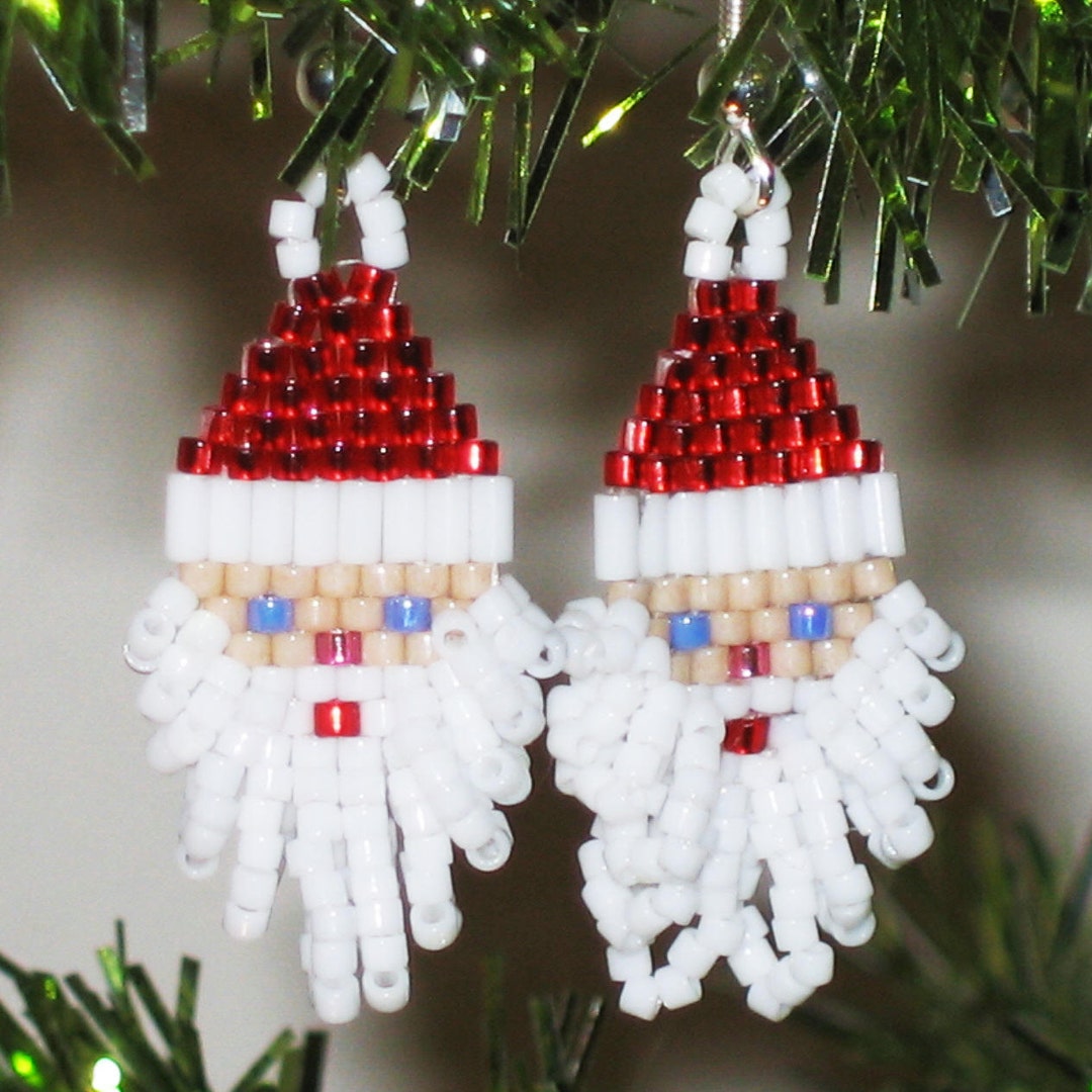 Instant Download Pattern_santa Earring Pattern_brick Stitch_christmas ...