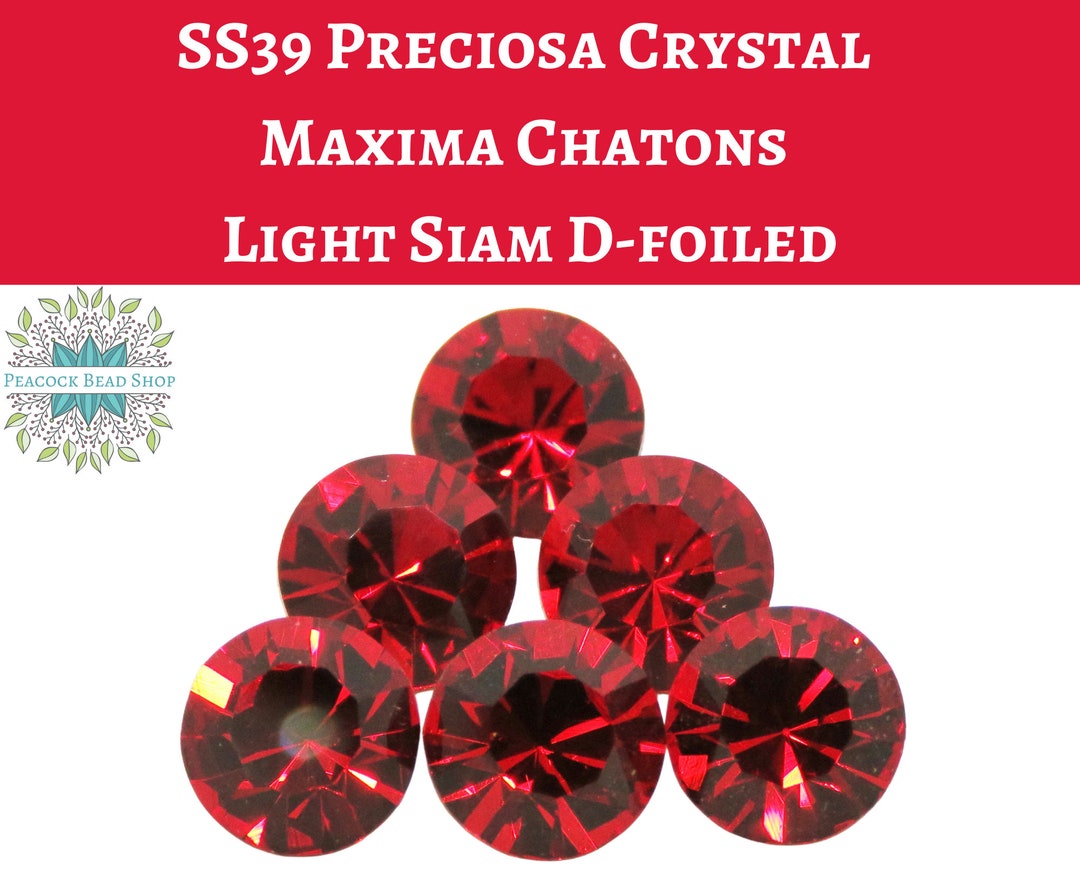 6 Pcs) Ss39/8mm Preciosa Crystal Maxima Chatons Light Siam D-foiled - Etsy