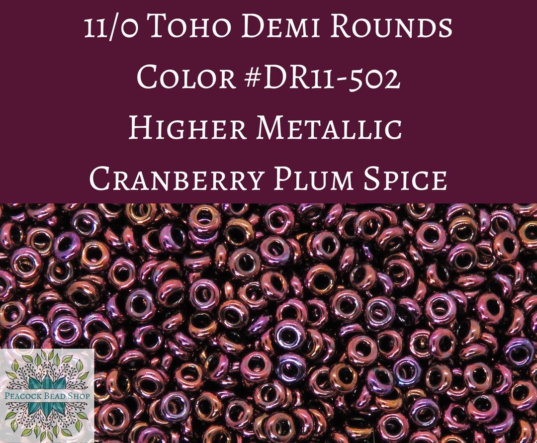 9 Grams 11/0 Toho Demi Rounds 502 Higher Metallic Cranberry Plum Spice ...