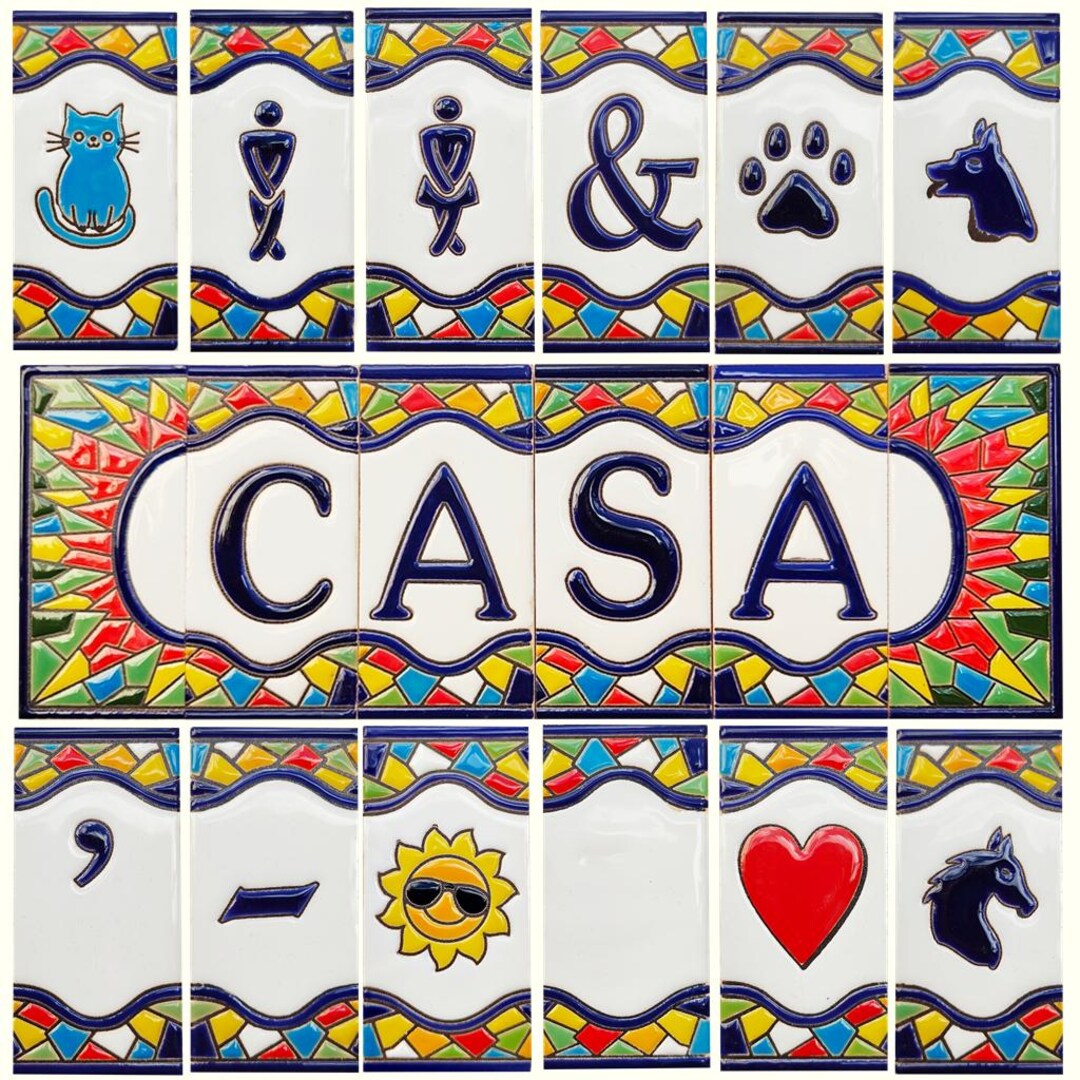 Sevillian Ceramic Letters and Numbers 11cm - Customizable - Handmade ...