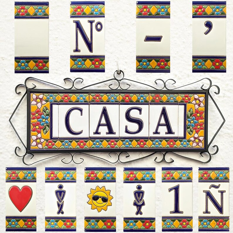 Sevillian Ceramic Letters and Numbers 11cm - Customizable - Handmade ...