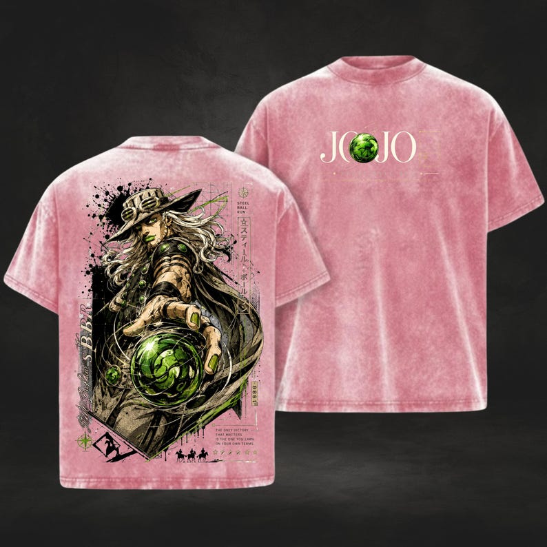 Jojo Steel Ball Run Gyro Zeppeli Shirt, JJBA Manga Tee, Spin Steel Ball ...