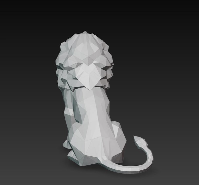 Lion 3D Model : Low Poly Lion STL File , Low Poly 3D Model , Low Poly ...