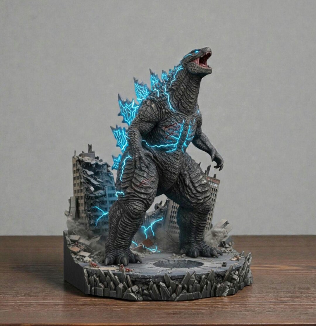 Godzilla 3D Model : Godzilla Diaroma STL File , High Quality 3D Model ...