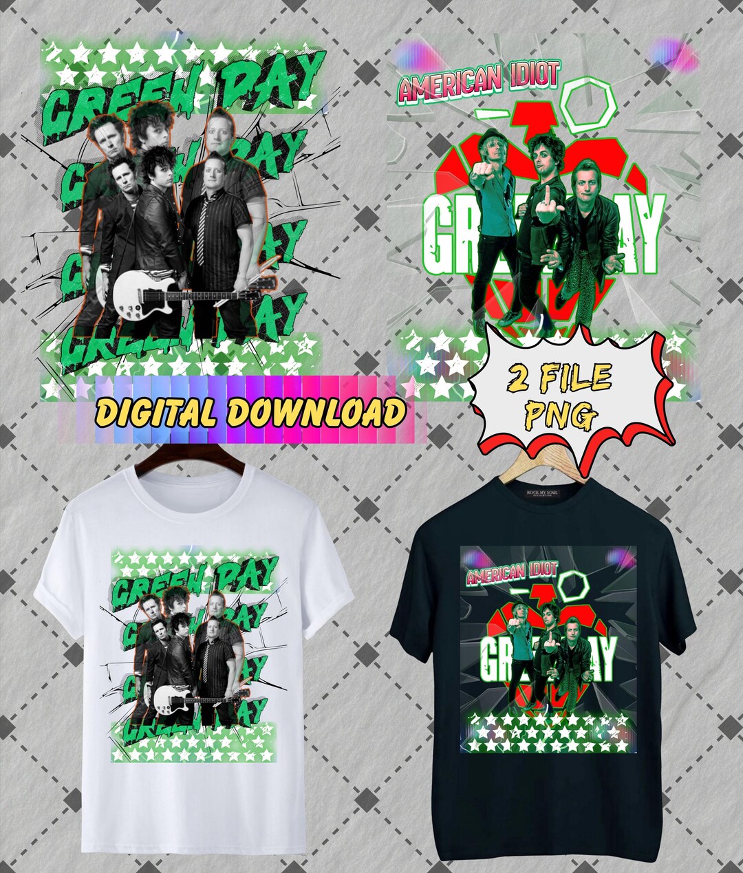 Green Day American Idiot PNG | T-shirt Design, 2 Files (digital File ...