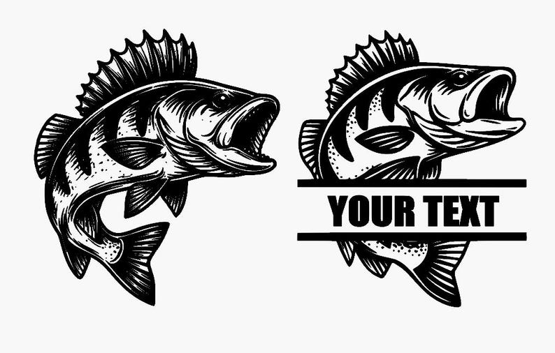 Salmon-pike-perch Fishing SVG Ai DXF PDF LBRN2 Vector Cut File (digital ...