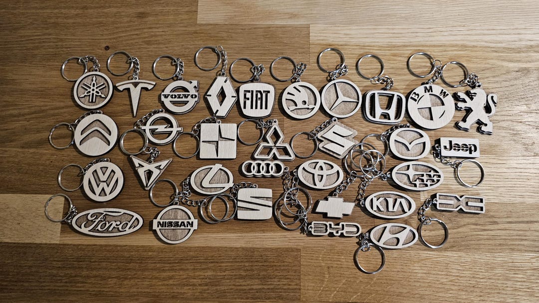 Car Logo Keychain Laser Cut Files | Auto Brand Designs (SVG, DXF, AI ...