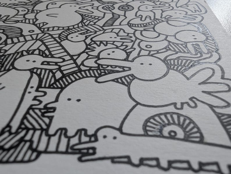 Printable Colouring Page – Digital Hand-drawn Art (‘varmints’) - Etsy