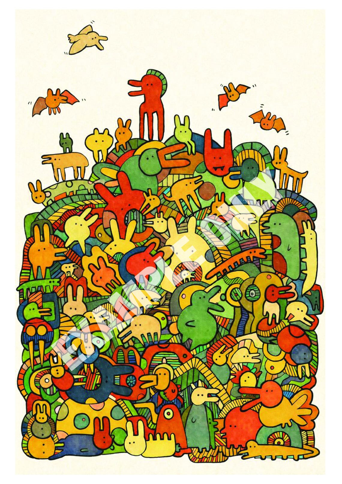 Printable Colouring Page – Digital Hand-drawn Art (‘varmints’) - Etsy
